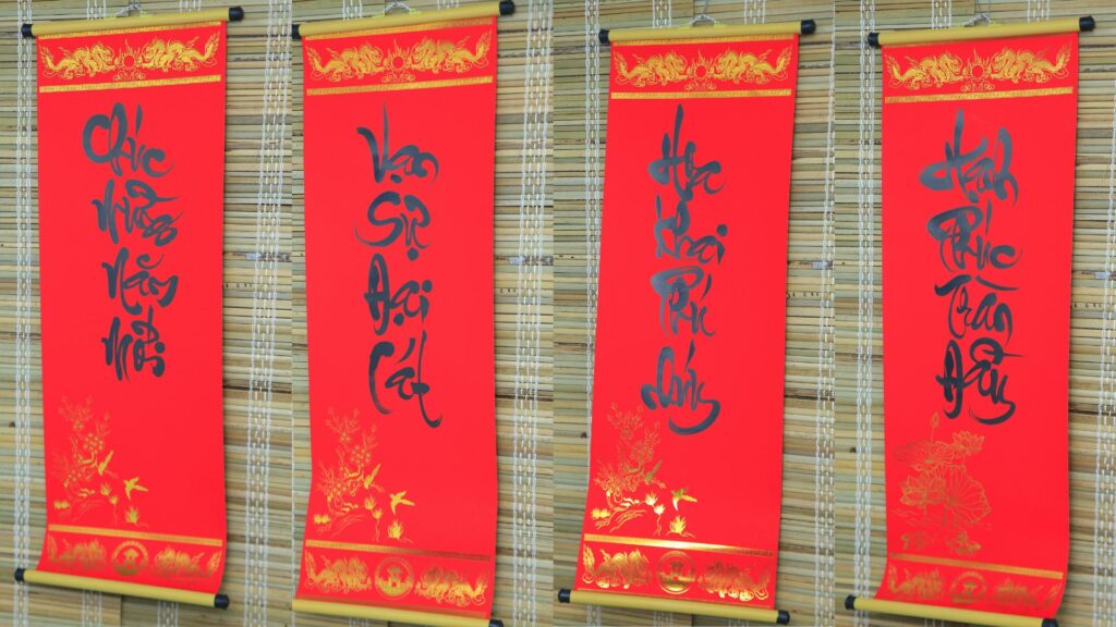 Câu đối đỏ Thư pháp Tết-Hình ảnh câu đối đỏ ngày Tết 2025 - Tranh Thư ...